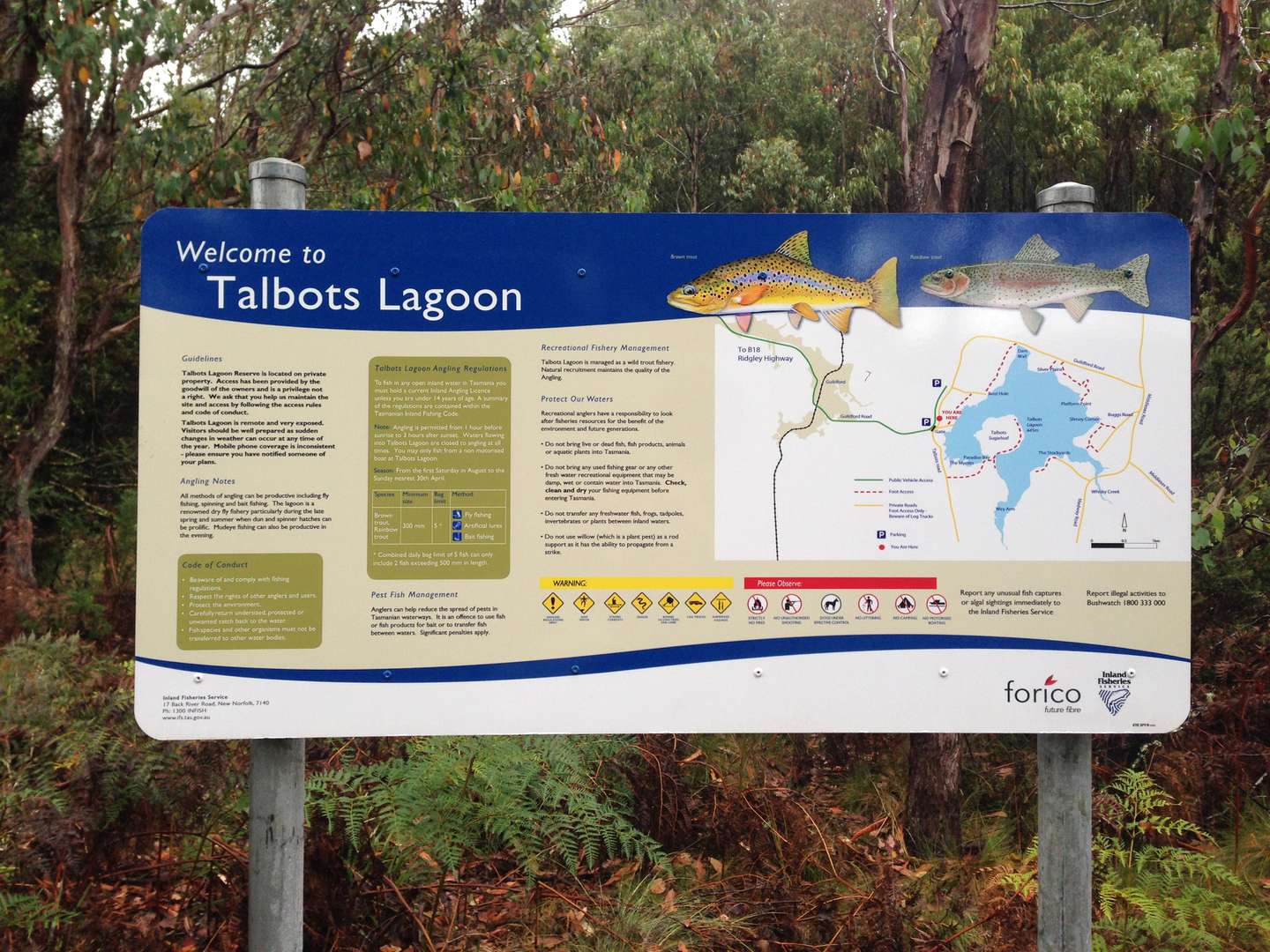 Sign stolen from Talbots Lagoon