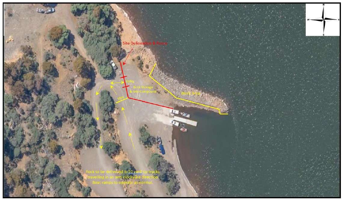 ARTHURS LAKE DAM WALL BOAT RAMP BREAKWALL MAINTENANCE