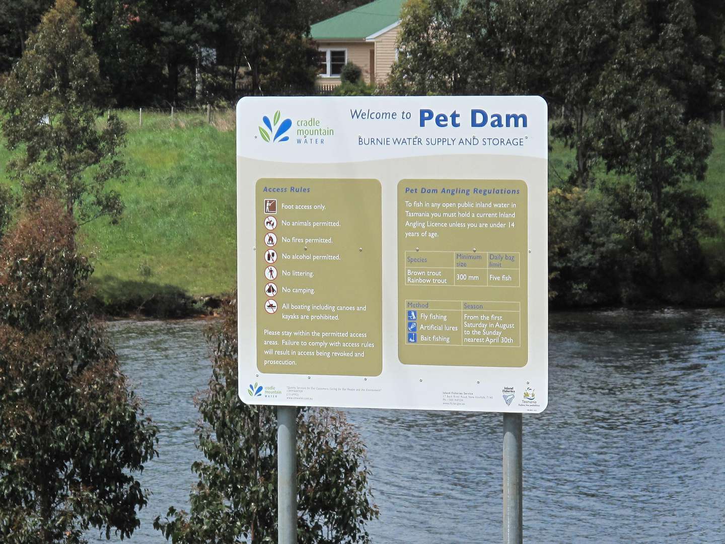 New signage at Pet Dam
